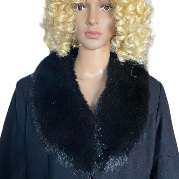 Jackets & Coats | Black Faux Fur Coat Perfect For Formal Wear Womens Xl ...